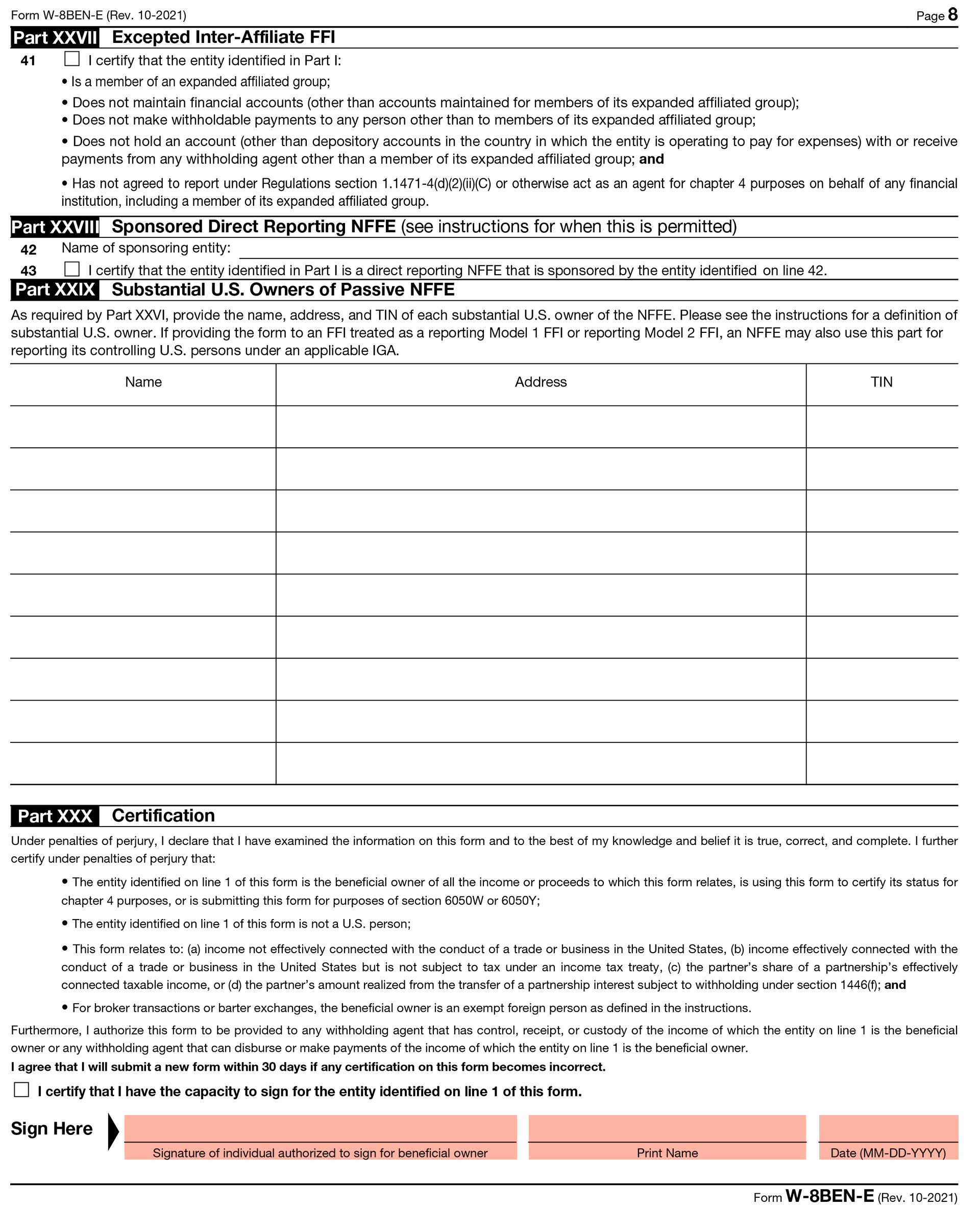 W-8BEN-E Tax Filing Instructions for Non-US Entities Sellers – Help ...